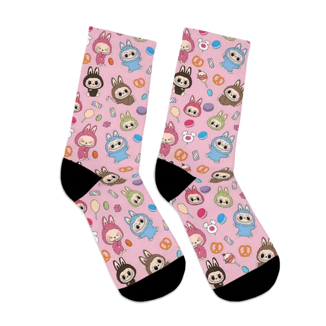 Labubu Socks, Labubu Print, Zimomo Poly Socks, Labubu Gift, Labubu ...