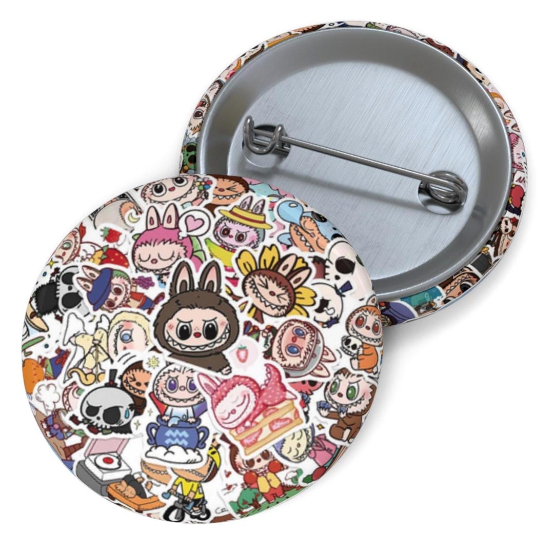 Labubu Pin Buttons: Cartoon Character Badges, Kids Accessories - Etsy