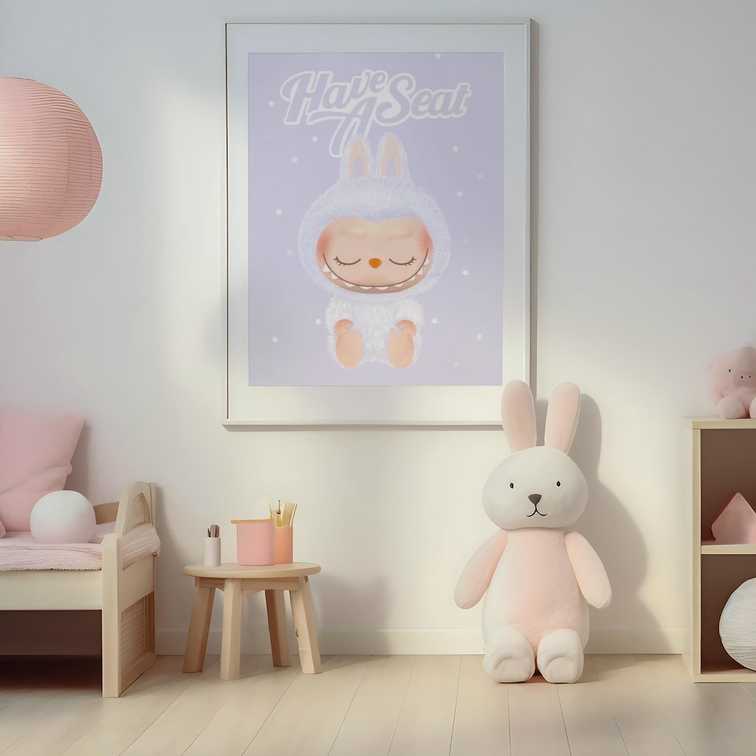 Labubu Poster, Labubu Design, Zimomo Wall Art, Monster Decor, Design ...