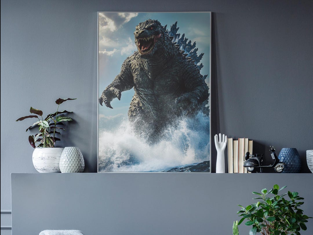 Godzilla Wall Decals, Epic Monster Decor, Godzilla Art, Geek Decor ...