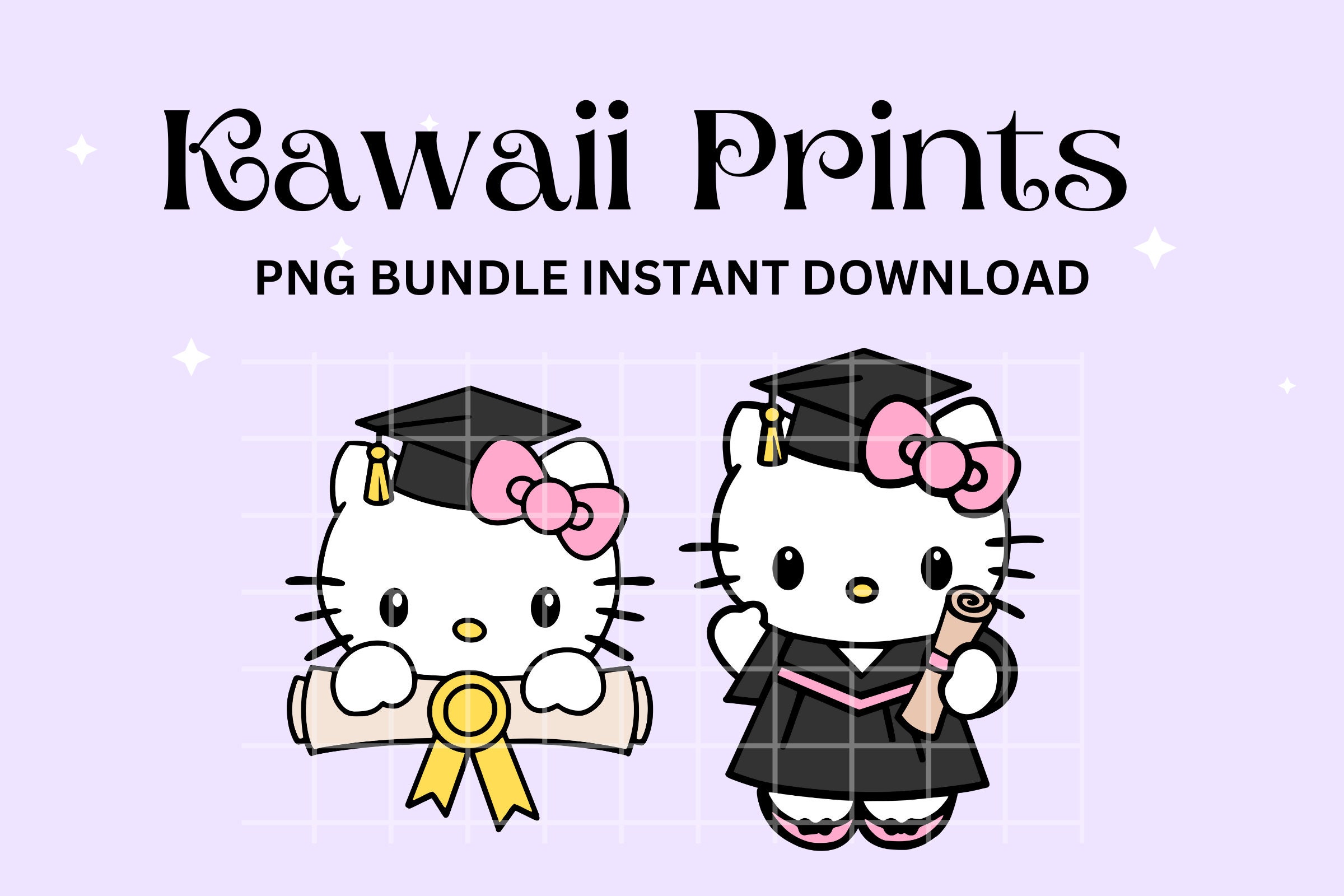 Cute Chibi Cat Bookworm Grad PNG Instant Download PNG for Uv Dtf Decals ...