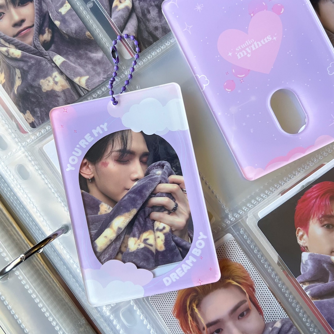 Dream Boy Kpop Photocard Holder: Purple Acrylic With Ball Chain - Etsy