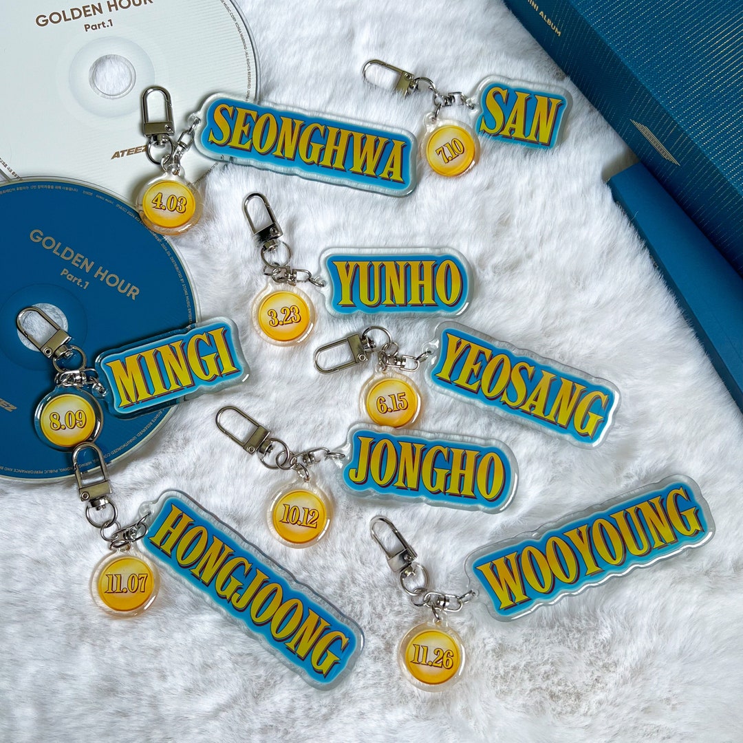 Atz Work Name Keychains | Ateez Keychain | Kpop Keychain - Etsy