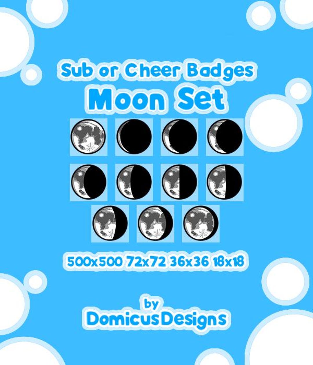 Moon Theme: Sub Badges / Cheer Badges / 11 Tiers - Etsy