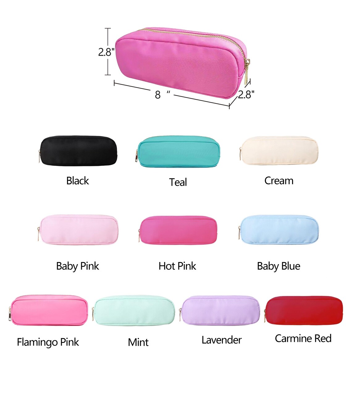 Personalized Pencil Bag Sewn on Customizable Pencil Case Nylon Chenille ...
