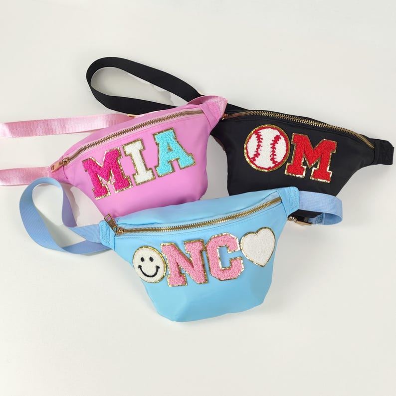 Custom Fanny Pack Sewn on Patch Personalized Small Fanny Pack Monogram ...