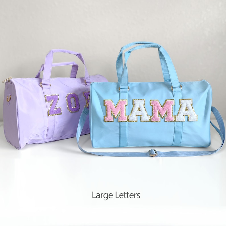 Personalized Duffle Bag Sewn Patches Nylon Custom Duffle Bag Travel ...
