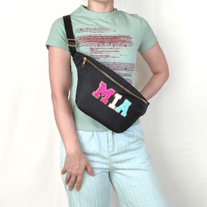 Jumbo Fanny Pack Custom Sewn on Patches Personalized XL Size Fanny Pack ...