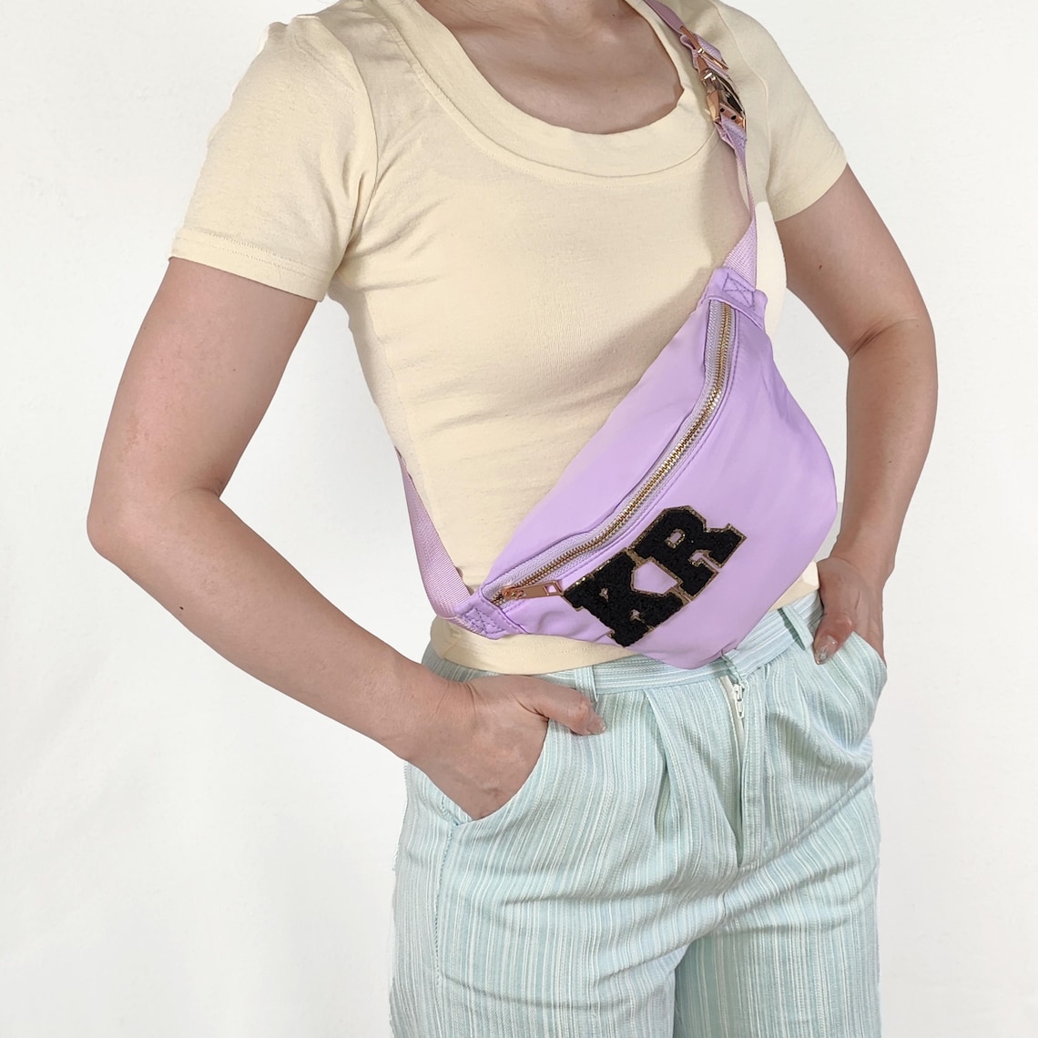 Custom Fanny Pack Sewn on Patch Personalized Small Fanny Pack Monogram ...