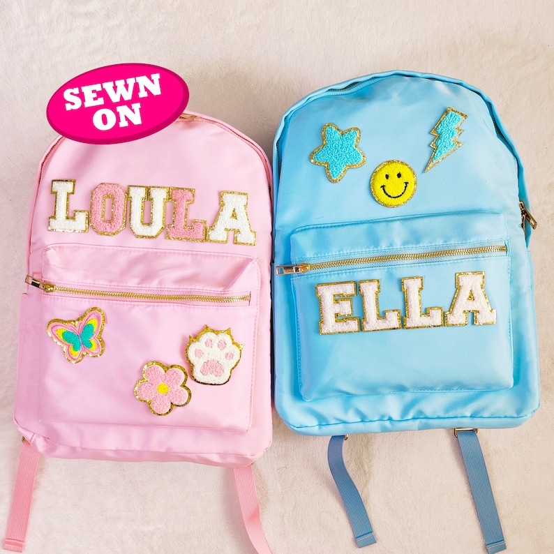 Personalized Backpack Customizable Backpack Nylon Chenille Patches Kid ...