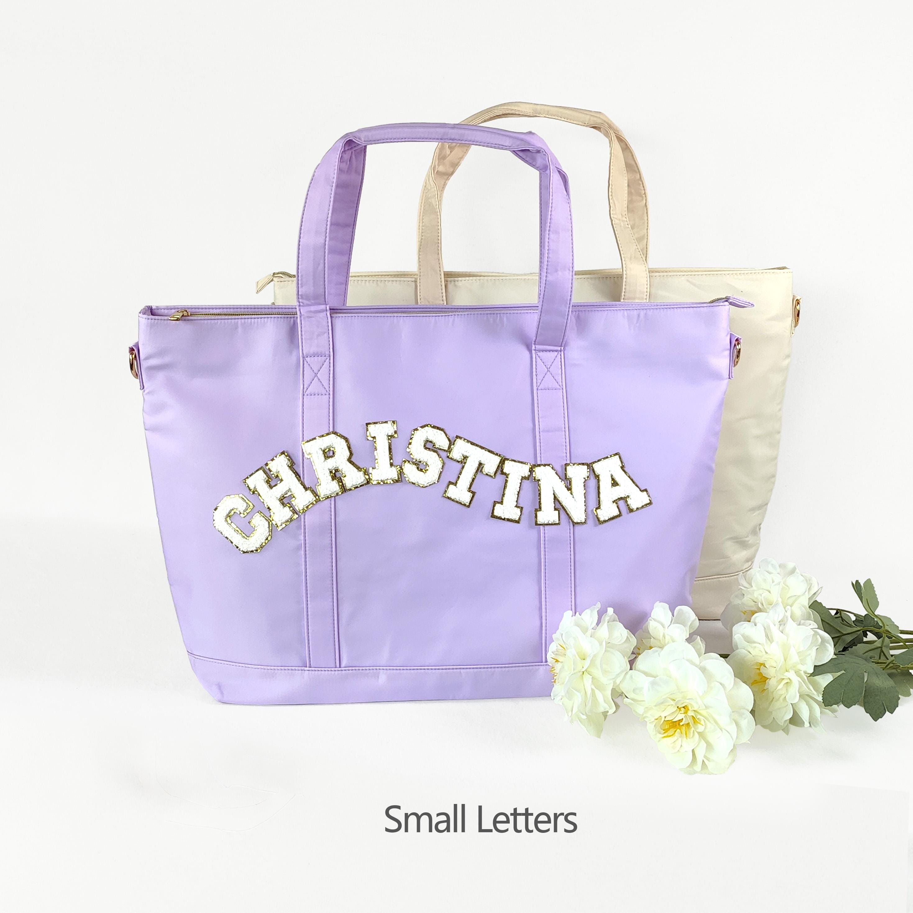 Sewn Patches Tote Bag Personalized Nylon Tote Bag Custom Travel Weekend ...