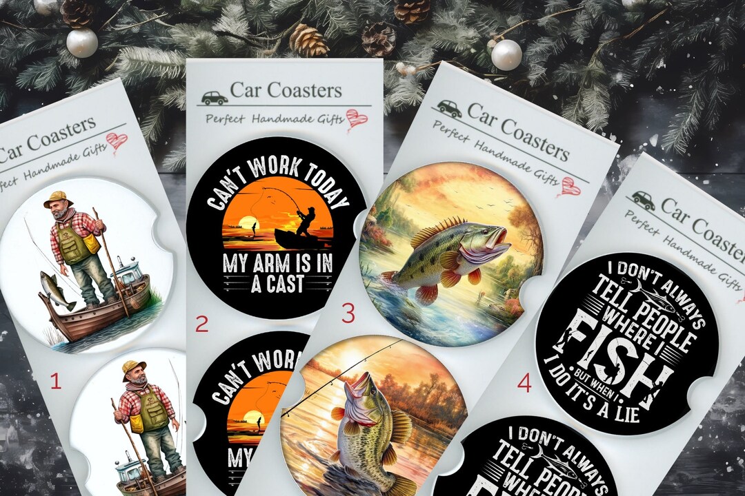 Fishing Car Coasters - Etsy