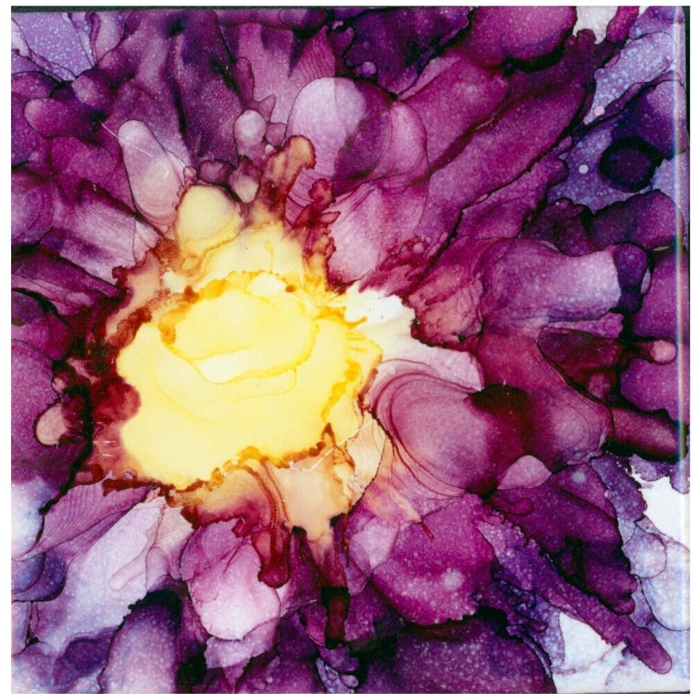 Hand Painted Alcohol Ink on Tile - Etsy