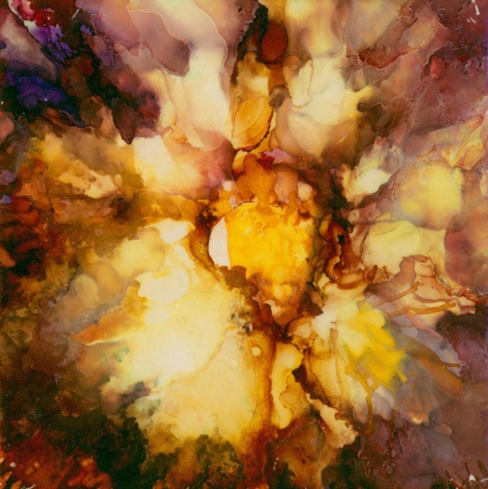 Hand Painted Alcohol Ink on Tile - Etsy