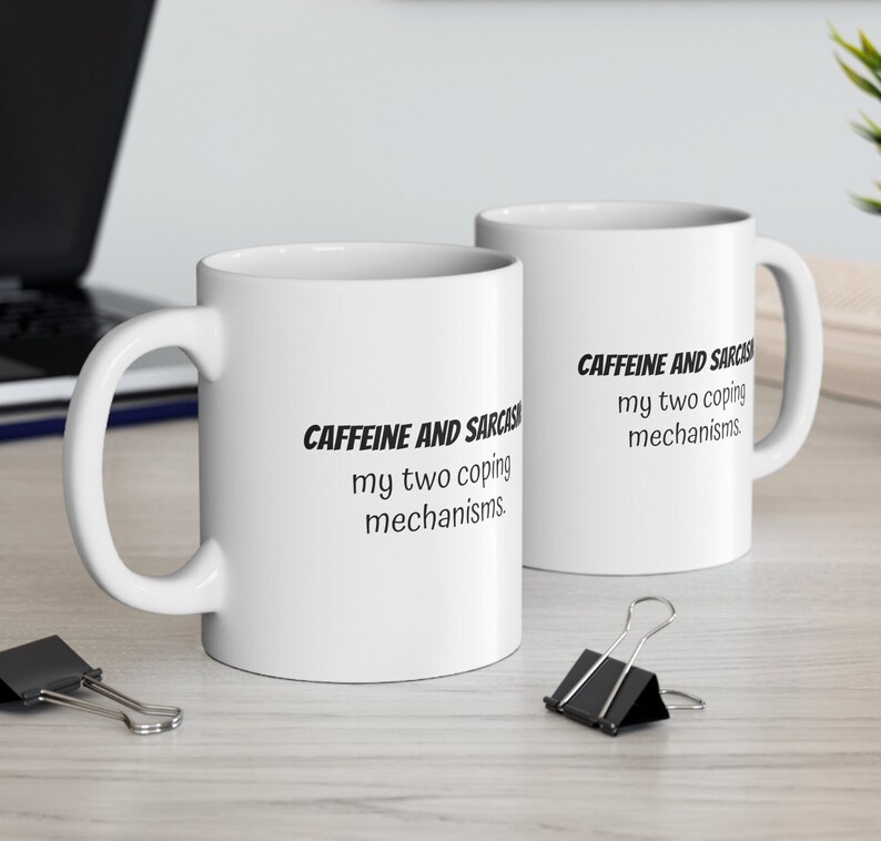 Coffee And Sarcasm Mug 11oz Ceramic Coffee Tea Cup Etsy