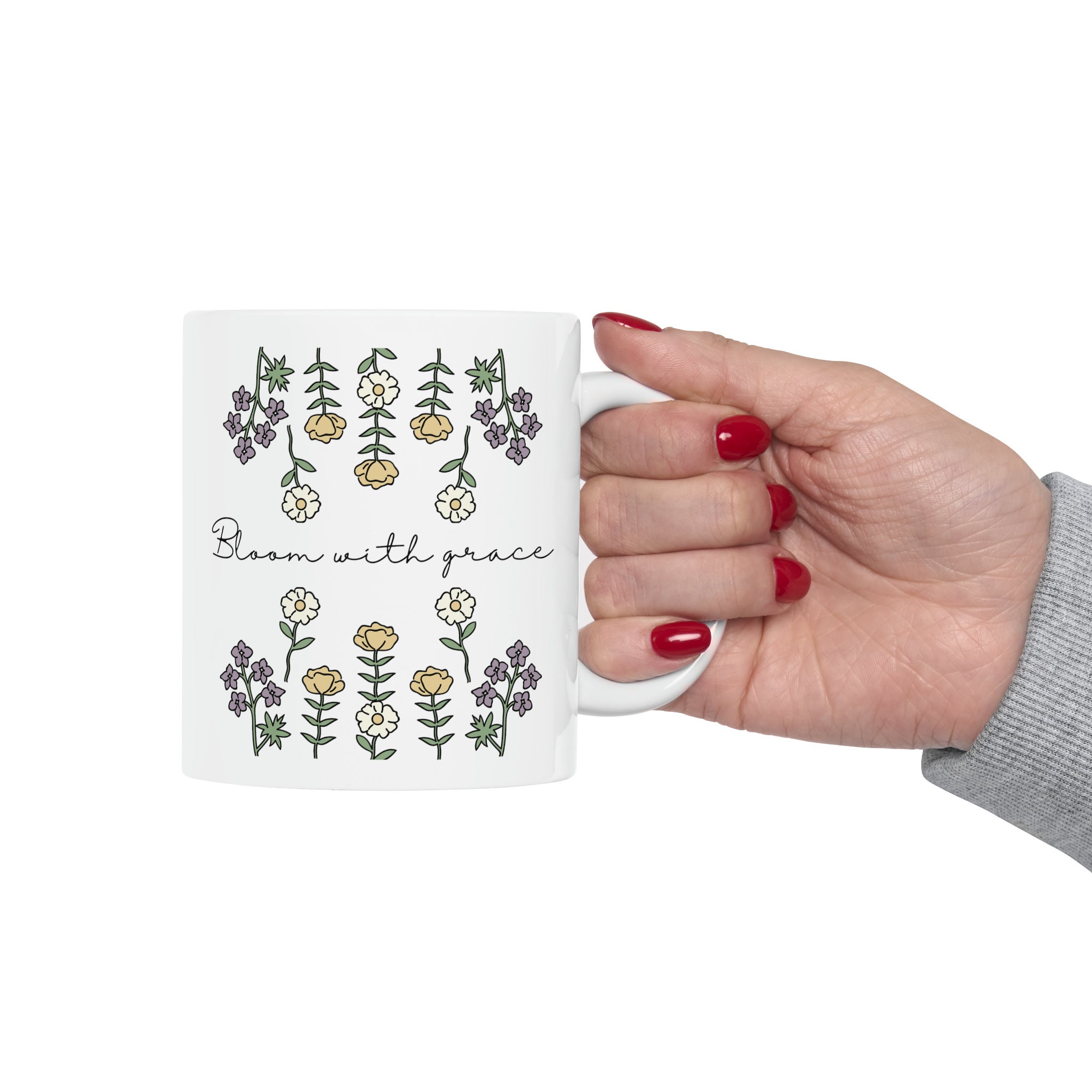 Bloom Wildflower Mug Positive Affirmation Gift Mindfulness Mug 11oz ...
