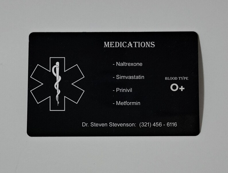 Emergency Medical ID Card Personalized With Photo - Etsy