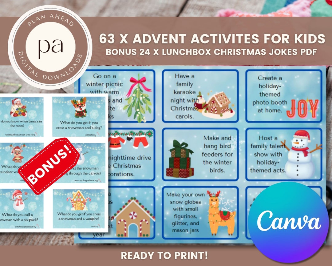 Printable Advent Activity Cards for Kids, Advent Printable, Advent ...