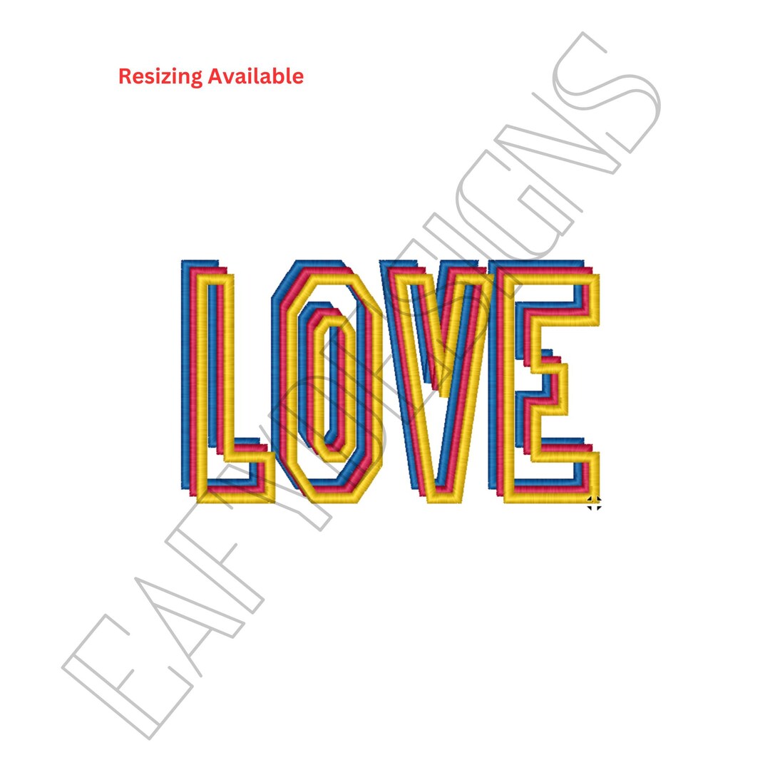 Love Outlines Embroidery File, Digital Download, Instant - Etsy