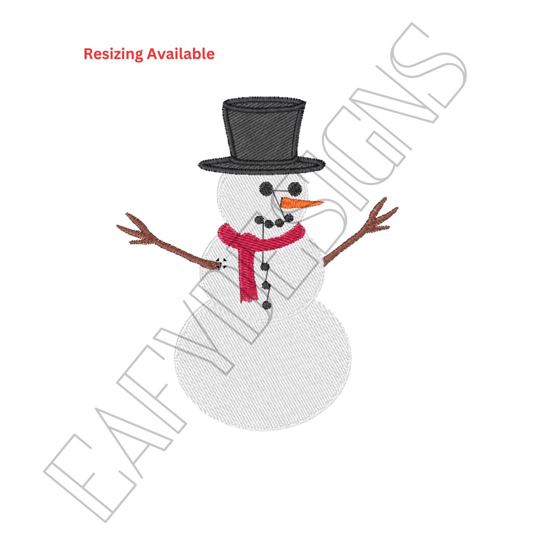 Snowman Embroidery File, Digital Download, Winter Embroidery, Instant ...