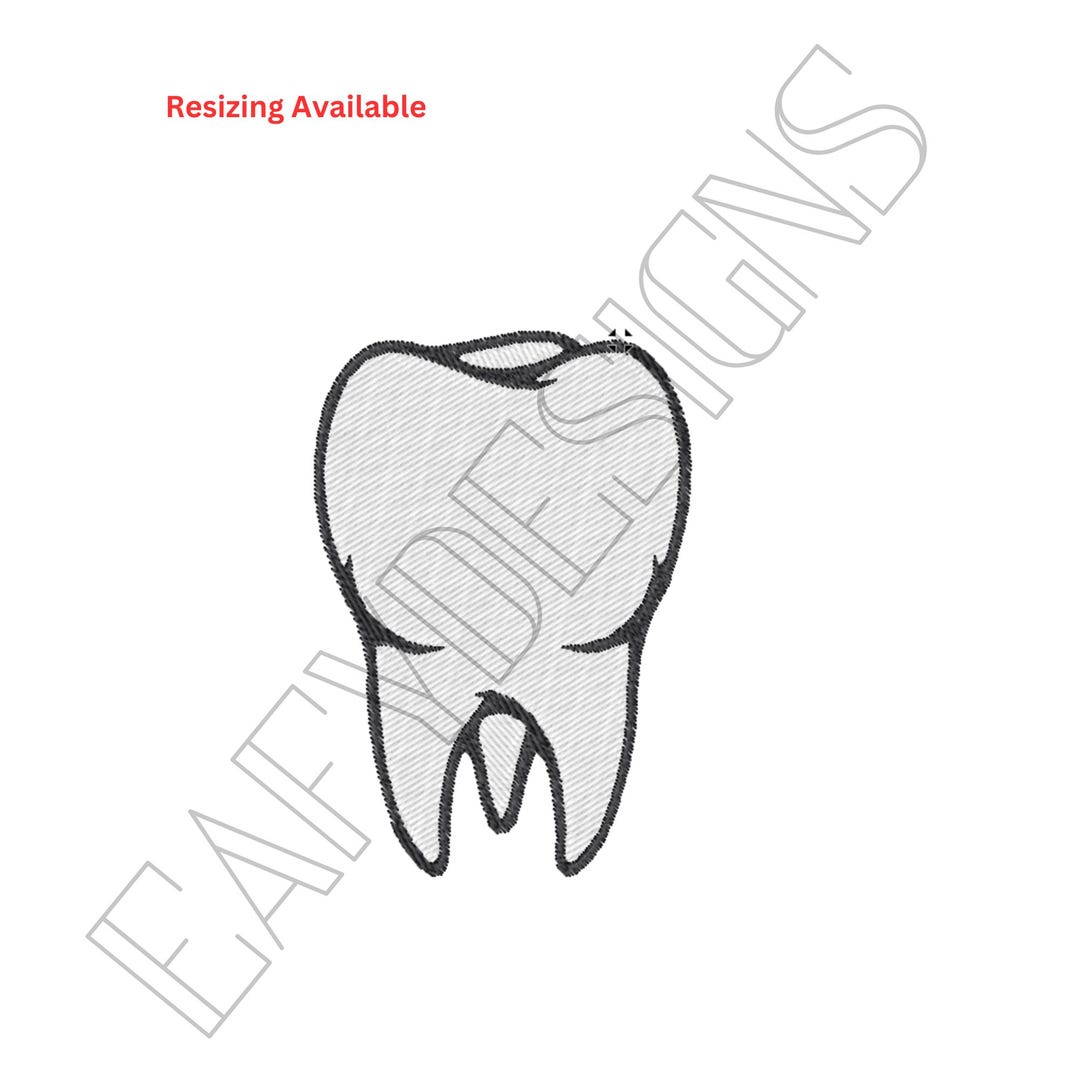 Tooth Embroidery File, Instant Download, Digital Download - Etsy