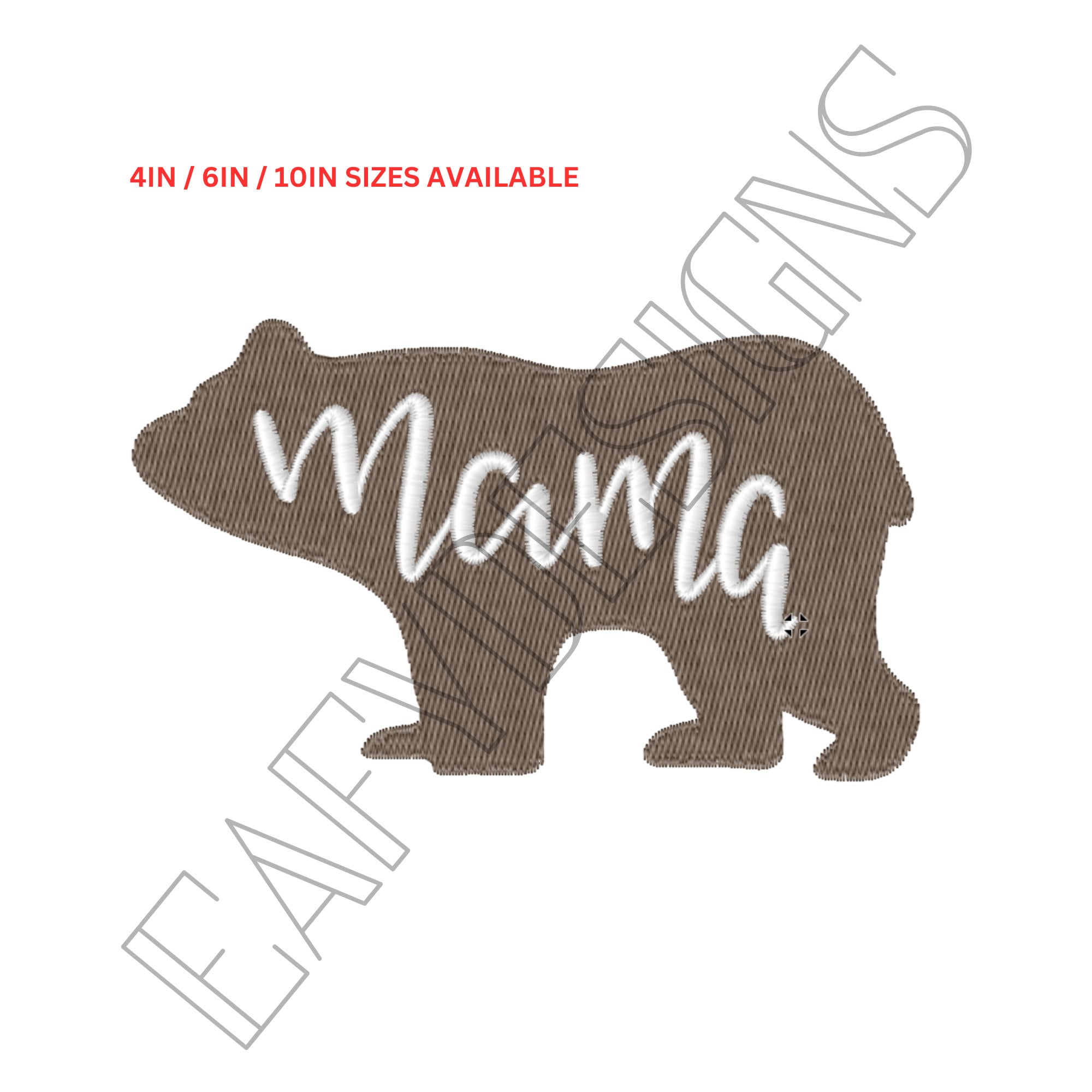 Mama Bear (cursive) Embroidery File - Etsy