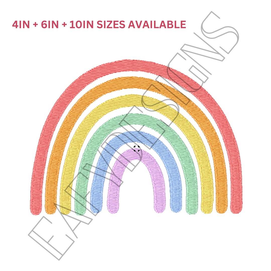 Rainbow Embroidery File - Etsy