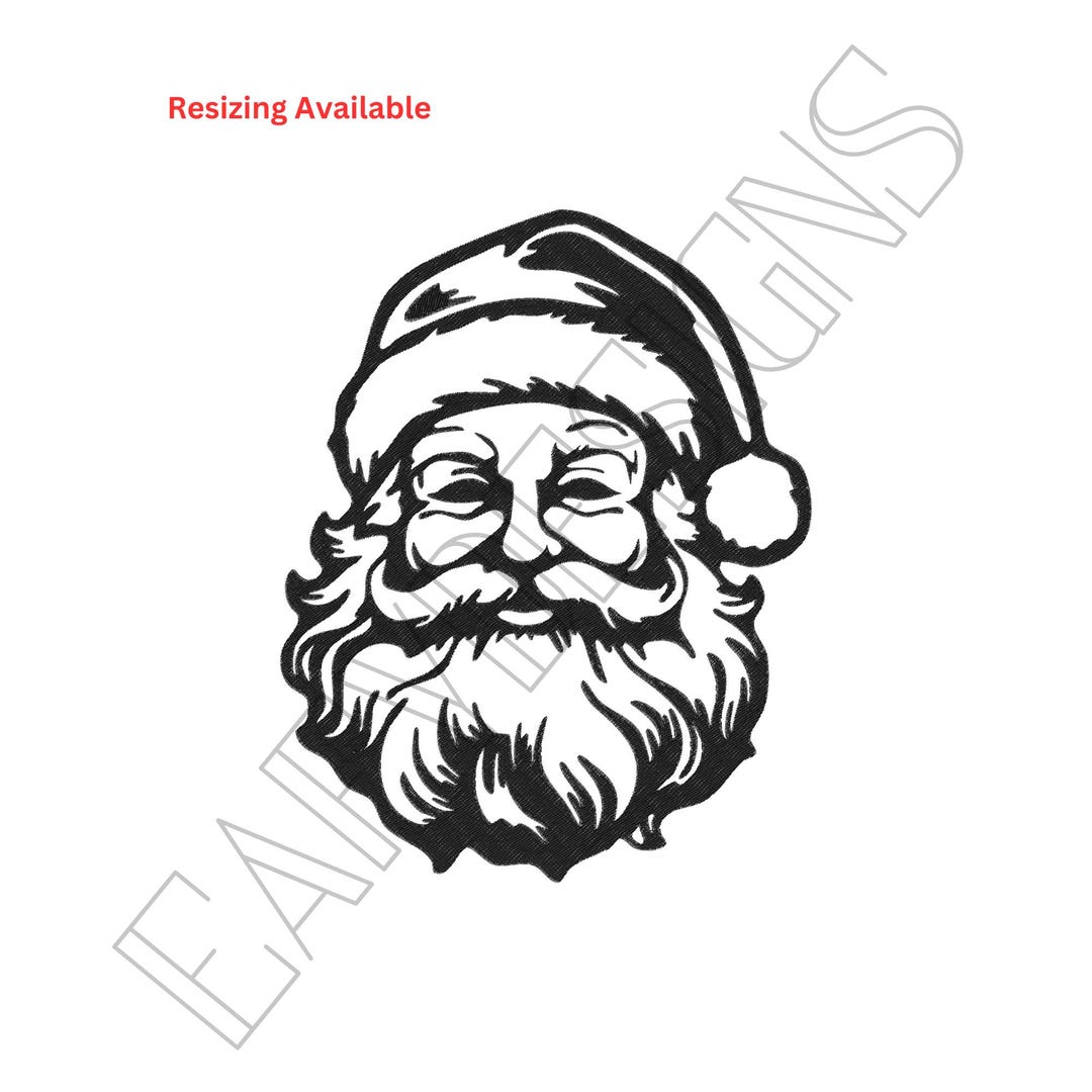 Santa Face Embroidery File, Christmas Embroidery Design, Instant ...