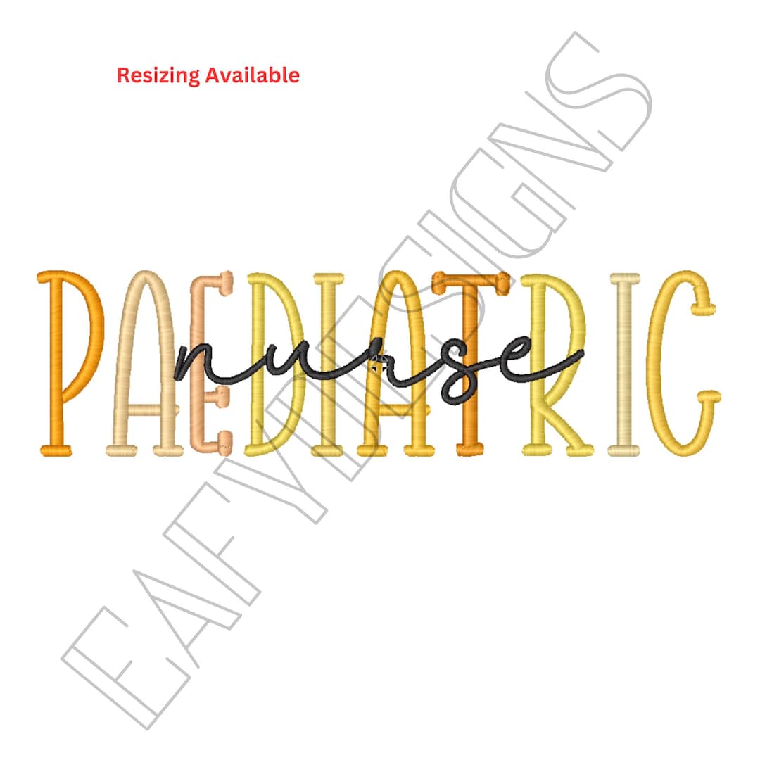 Paediatric Nurse Embroidery File, Instant Download, Digital Download ...