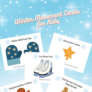 Winter Movement Cards for Kids, Christmas Game Printable for Kids ...