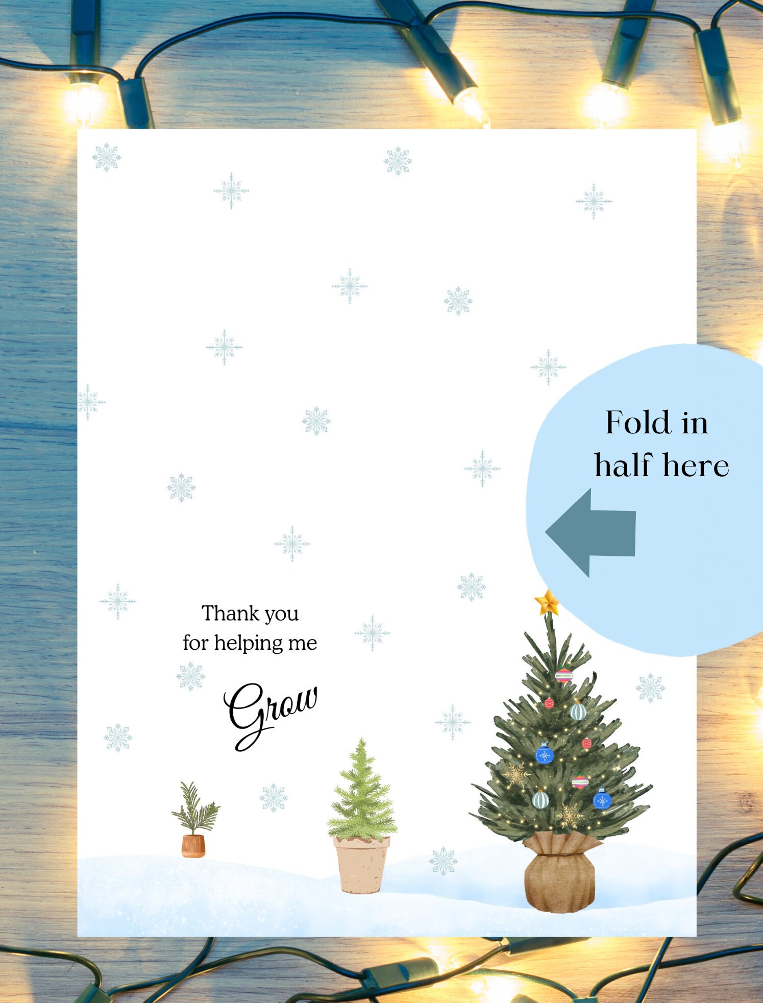 Printable Holiday Card for Teacher: Thank You for Helping Me Grow ...