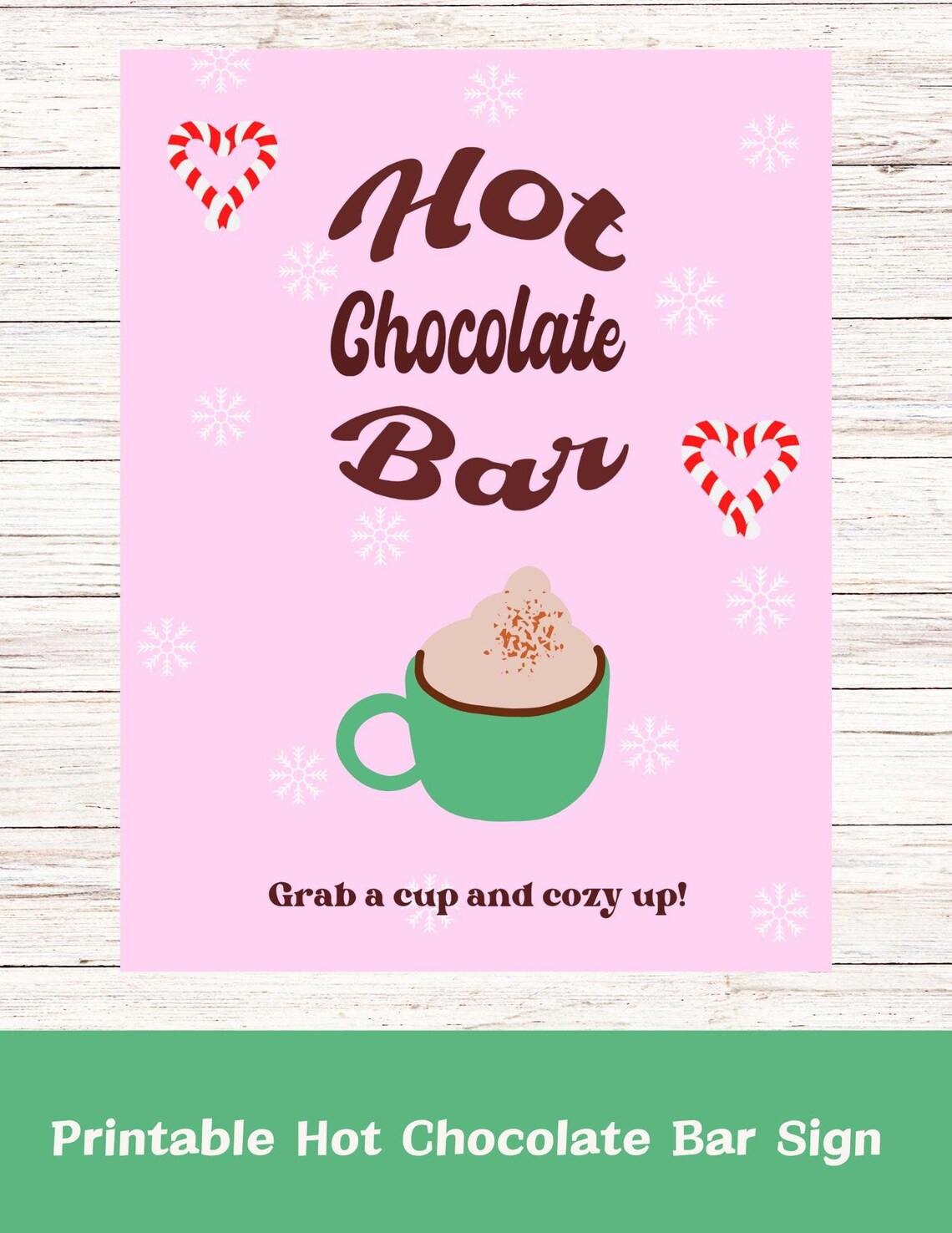 Printable Hot Chocolate Bar Sign, Printable Hot Cocoa Bar Sign, Hot ...