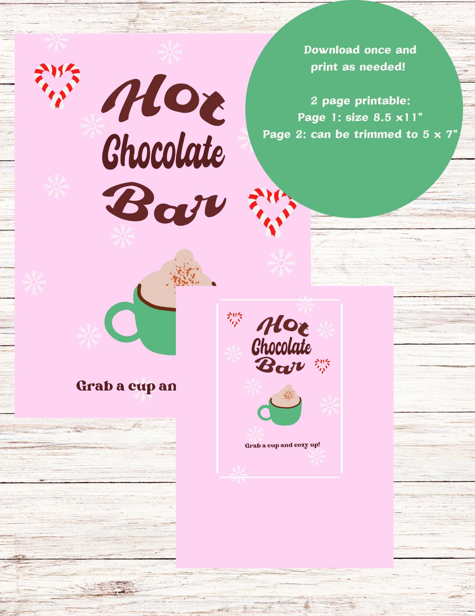 Printable Hot Chocolate Bar Sign, Printable Hot Cocoa Bar Sign, Hot ...