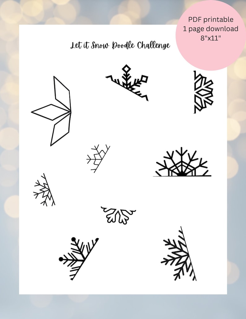 Printable Snowflake Drawing Activity for Teens - Etsy