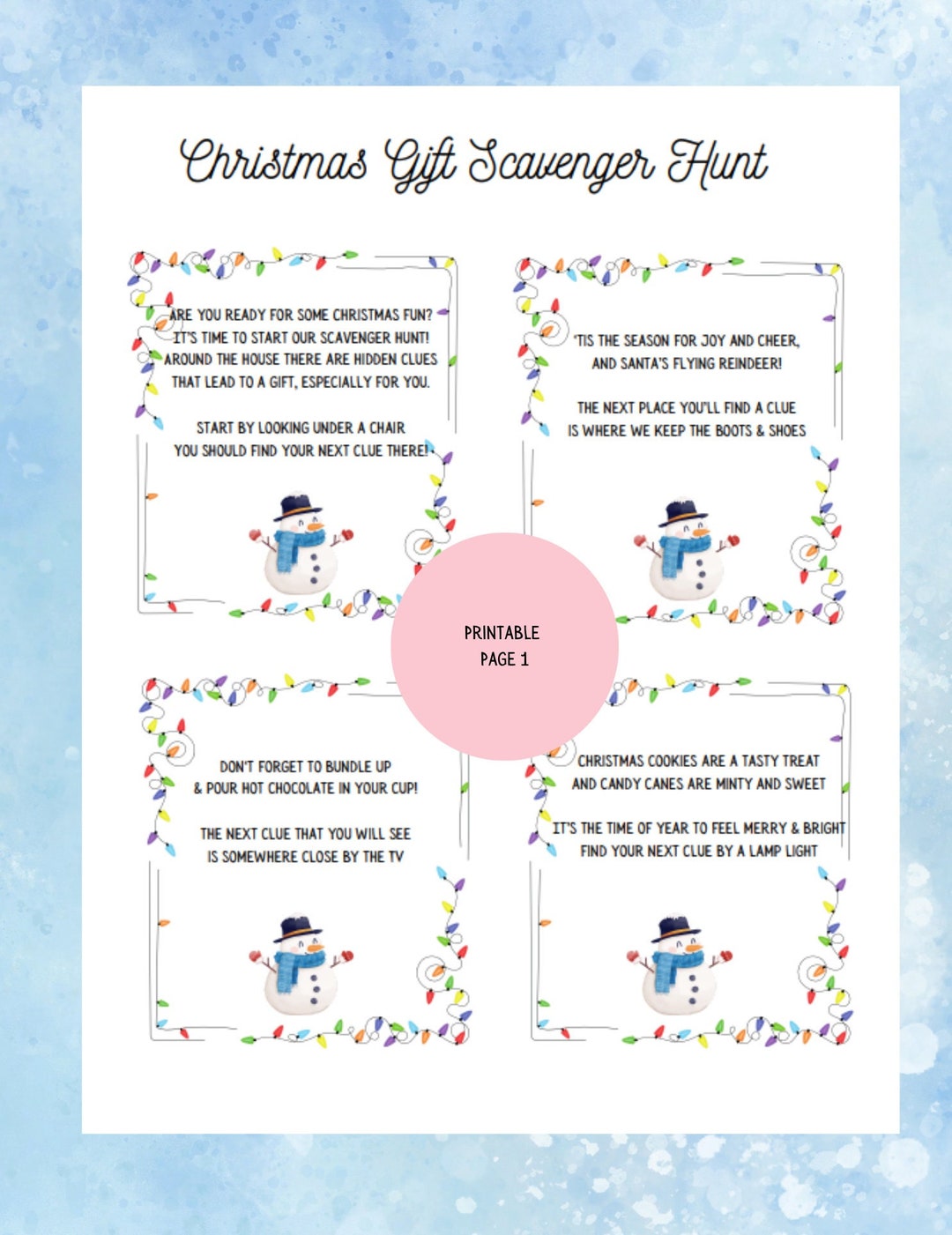 Christmas Gift Scavenger Hunt for Kids, DIY Christmas Scavenger Hunt ...