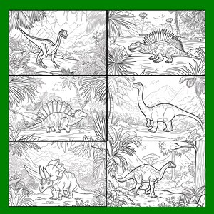 120 Dinosaur Coloring Pages, Instant Printable Digital Download ...