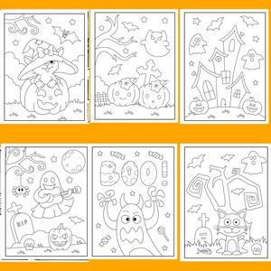107 Cute Halloween Coloring Pages, Printable, Instant Download, Stress ...