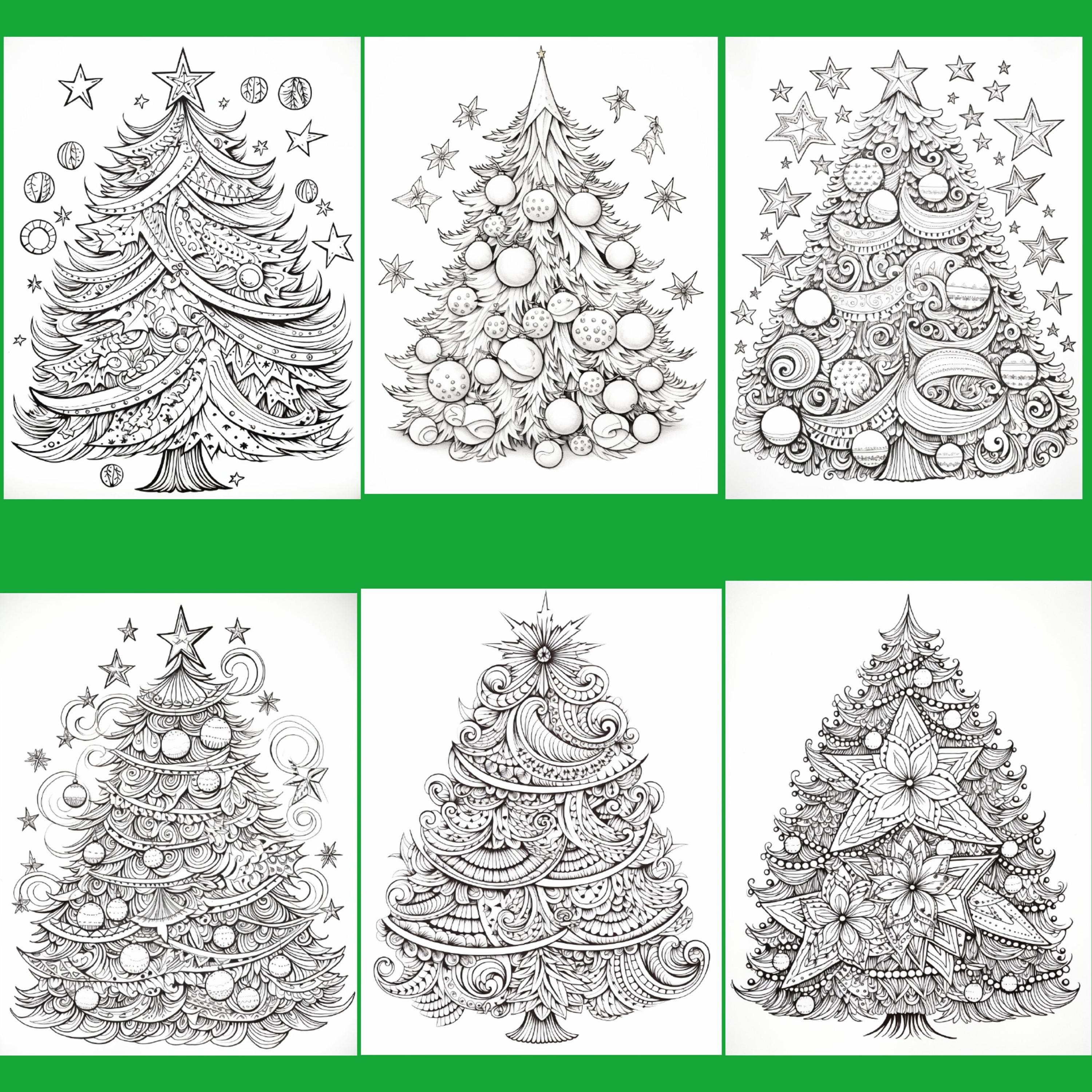 200 Christmas Tree Coloring Pages, Printable, Instant Digital Download ...