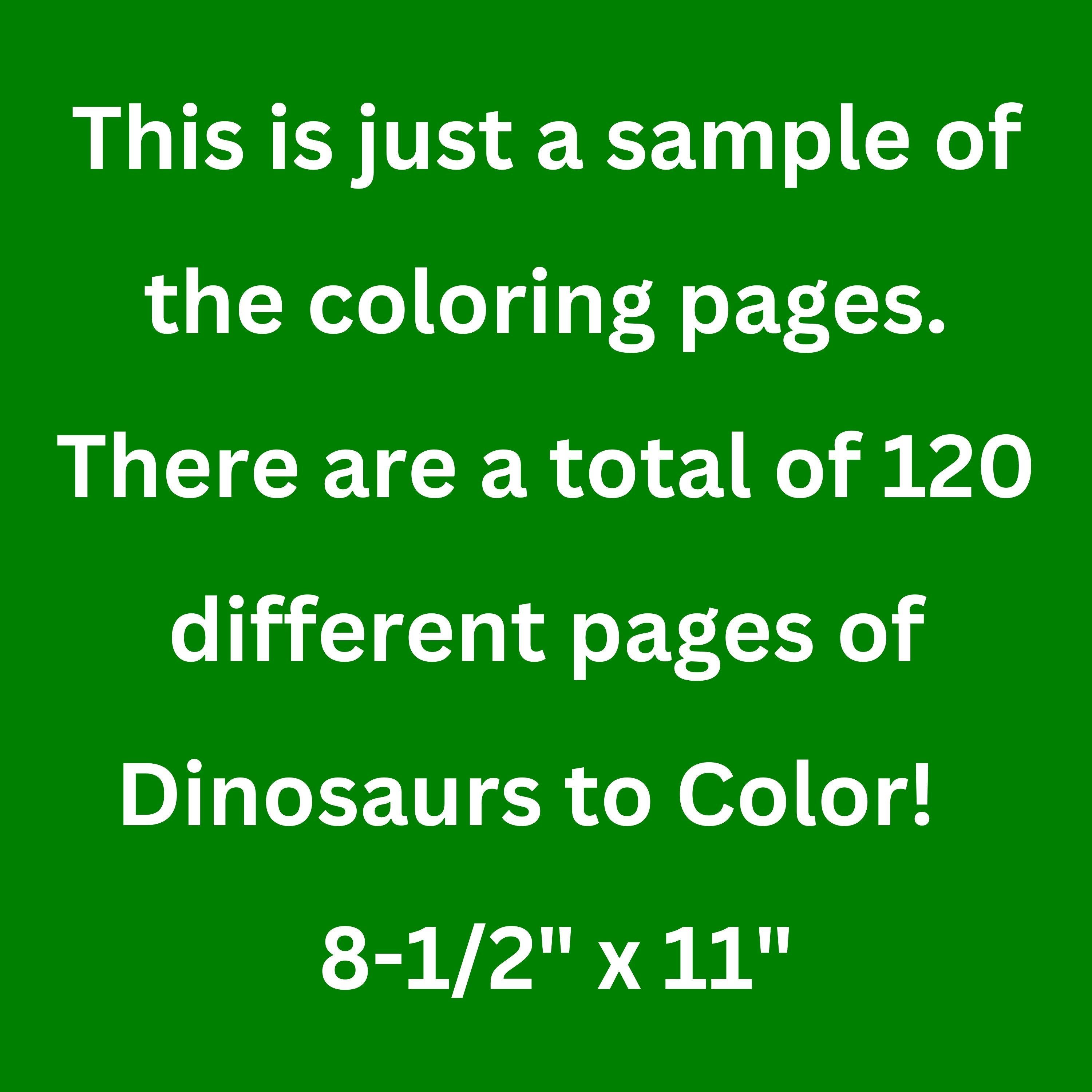 120 Dinosaur Coloring Pages, Instant Printable Digital Download ...