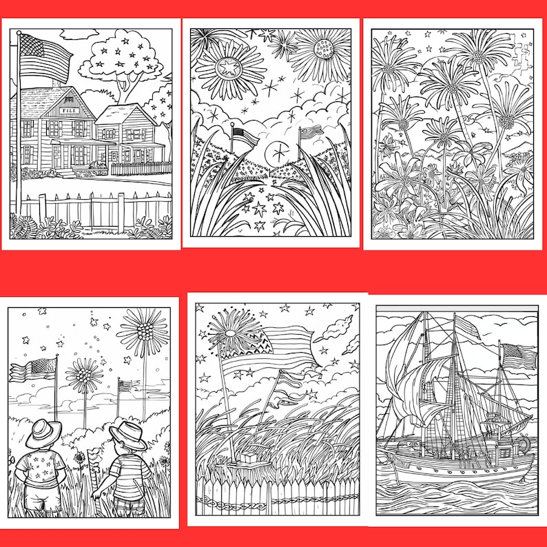 200 USA Patriotic Coloring Pages, Stress Relief (digital Download) - Etsy