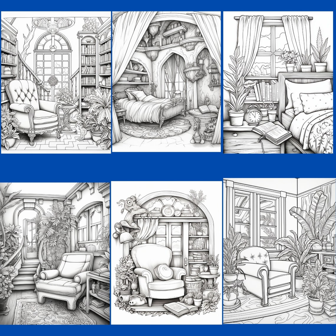 300 Pocket Room Coloring Pages, Printable, Instant Download, Stress ...