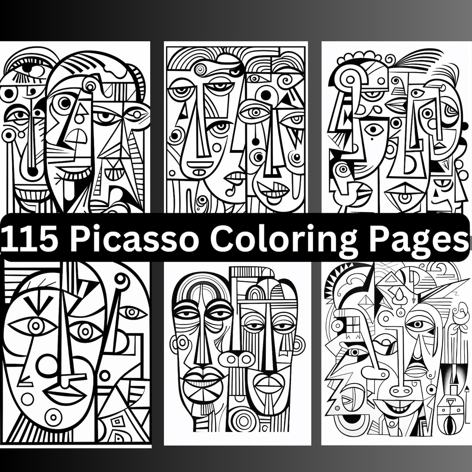 115 Pablo Picasso Coloring Pages, Printable, Instant Digital Download ...