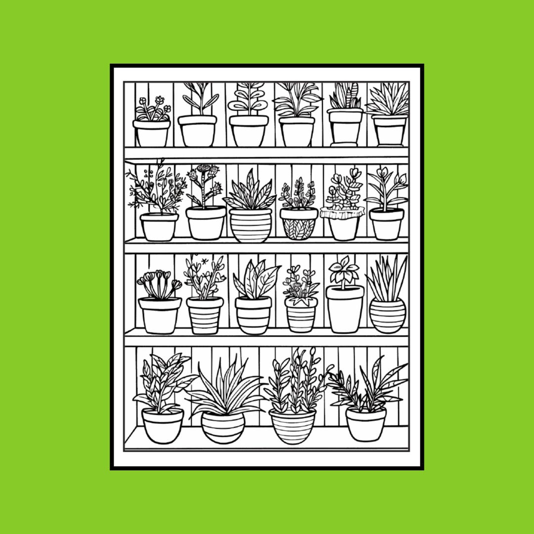 200 Herb Garden Coloring Pages, Stress Relief Adult Coloring (digital ...