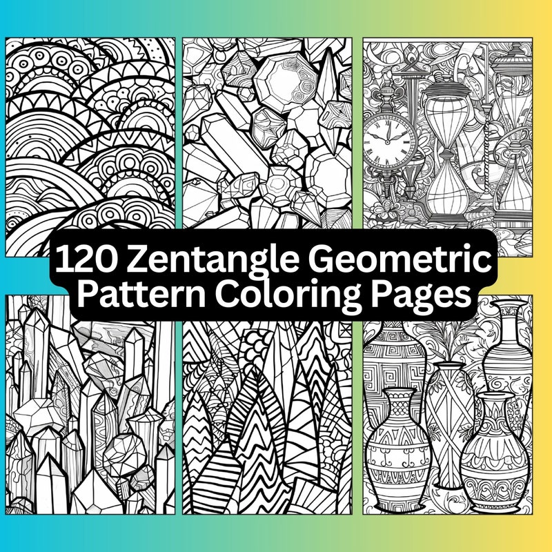 Zentangle Coloring Pages - Etsy