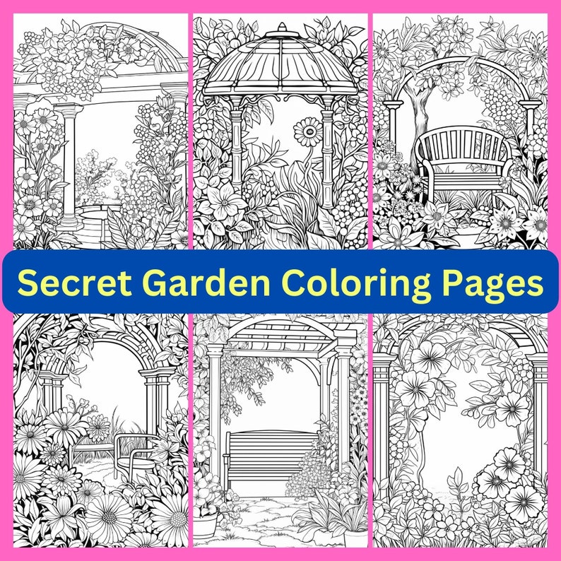 126 Secret Garden Coloring Pages, Printable, Instant Download, Stress ...