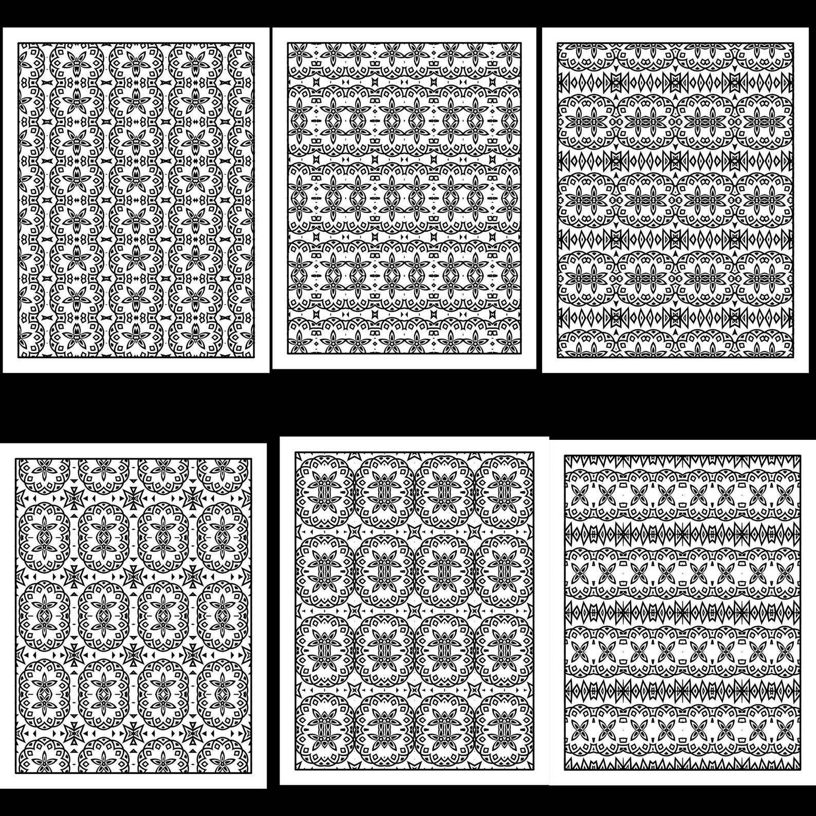 138 Geometric Pattern Coloring Pages, Printable, Instant Digital ...