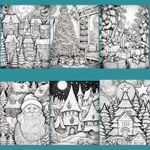100 Vintage Christmas Coloring Pages, Kids & Adults (digital Download ...