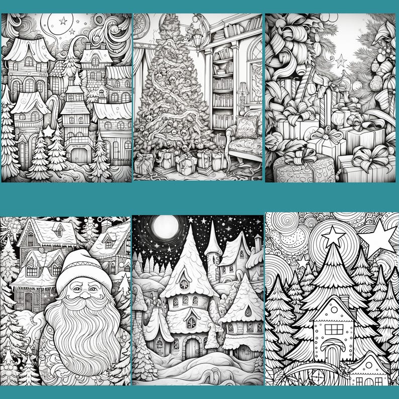 100 Vintage Christmas Coloring Pages, Kids & Adults (digital Download ...