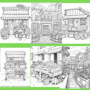 Outdoor Market Coloring Pages, 107 Printable Designs (digital Download ...