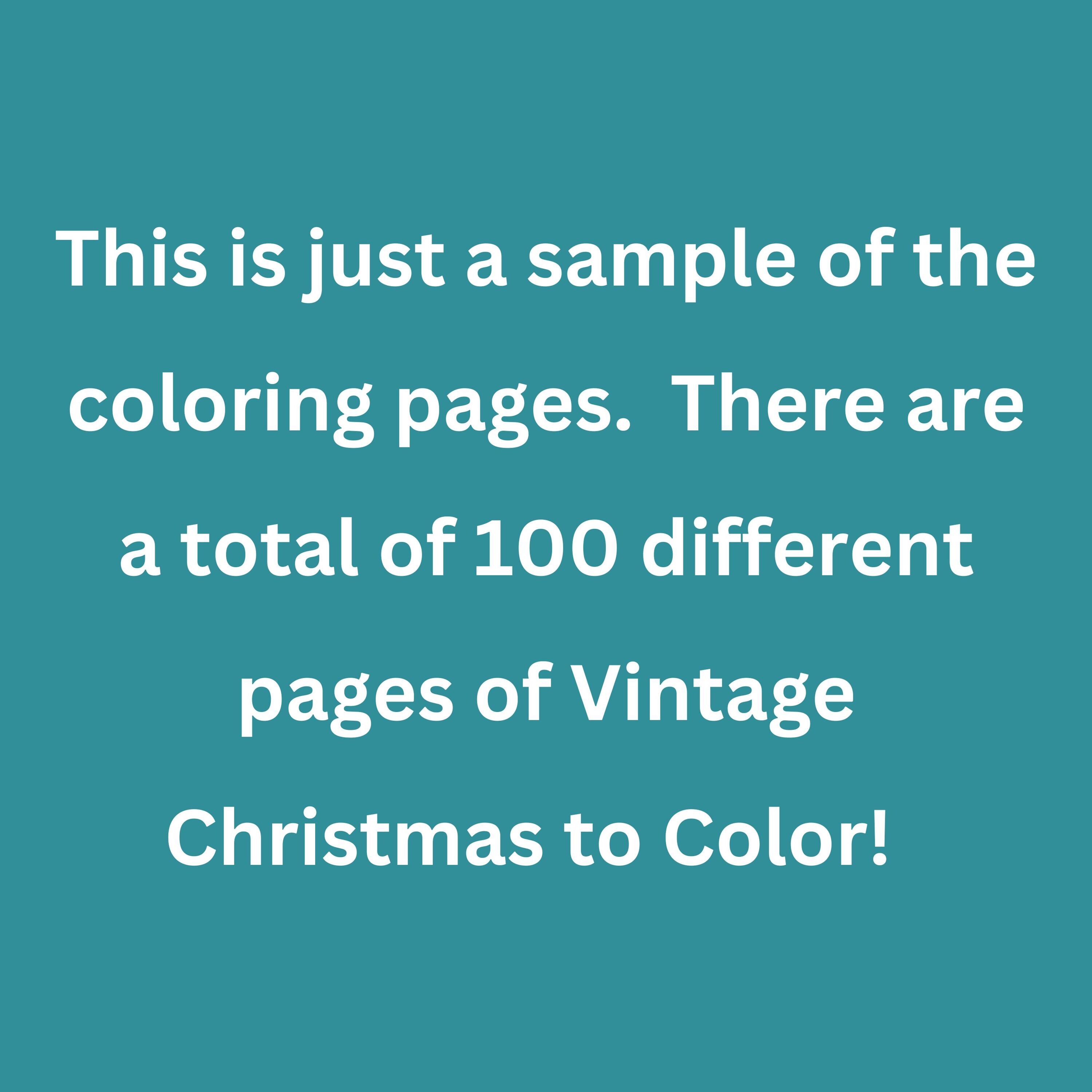 100 Vintage Christmas Coloring Pages, Kids & Adults (digital Download ...